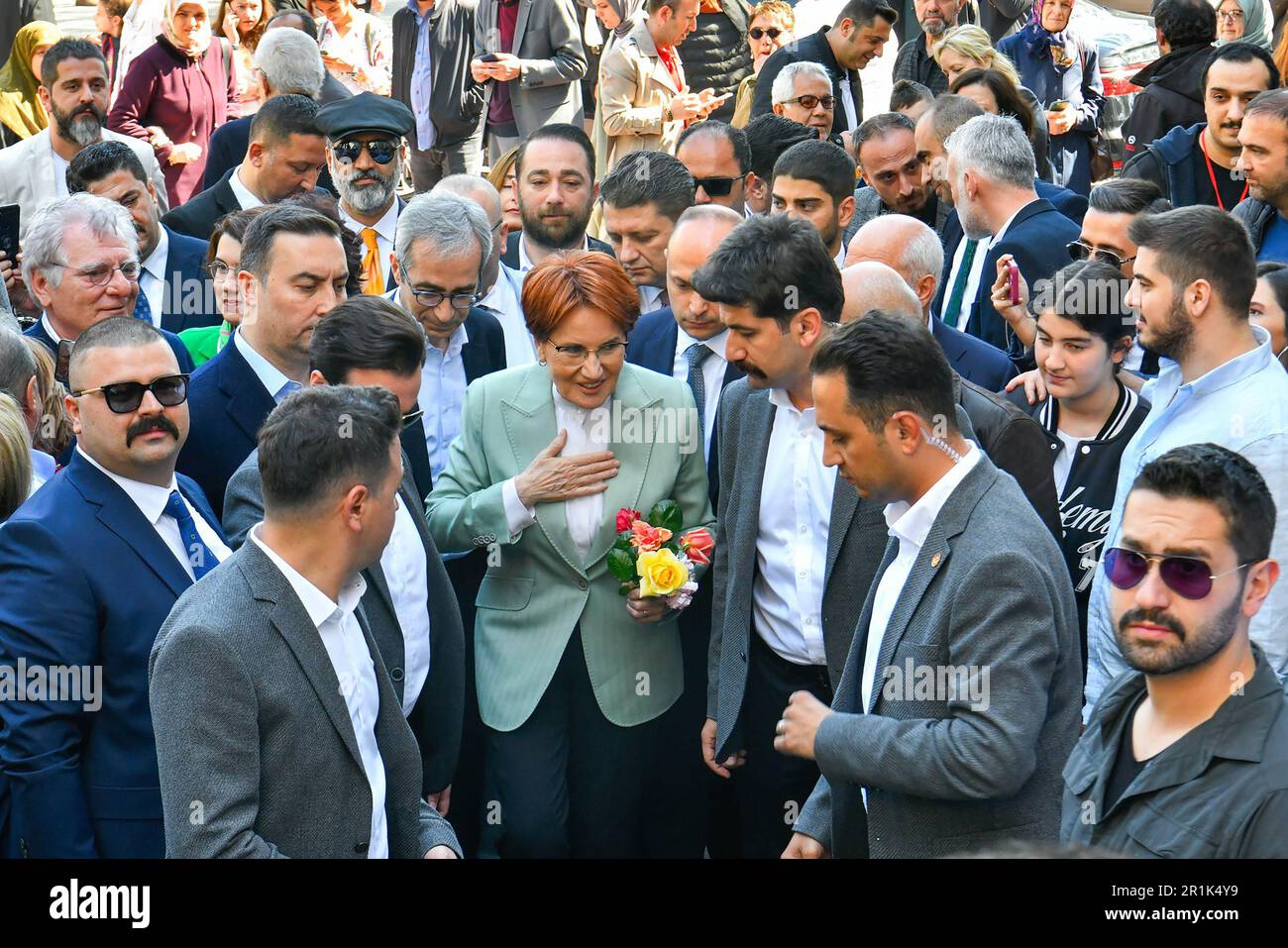 Istanbul, Turkey. 14th May, 2023. Leader of IYI Party Meral Aksener ...