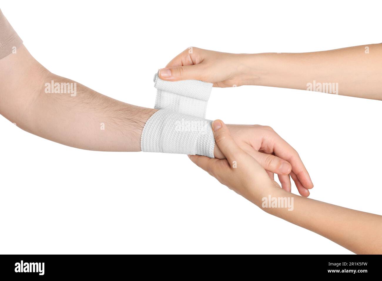 Female doctor bandaging hands hi-res stock photography and images - Alamy