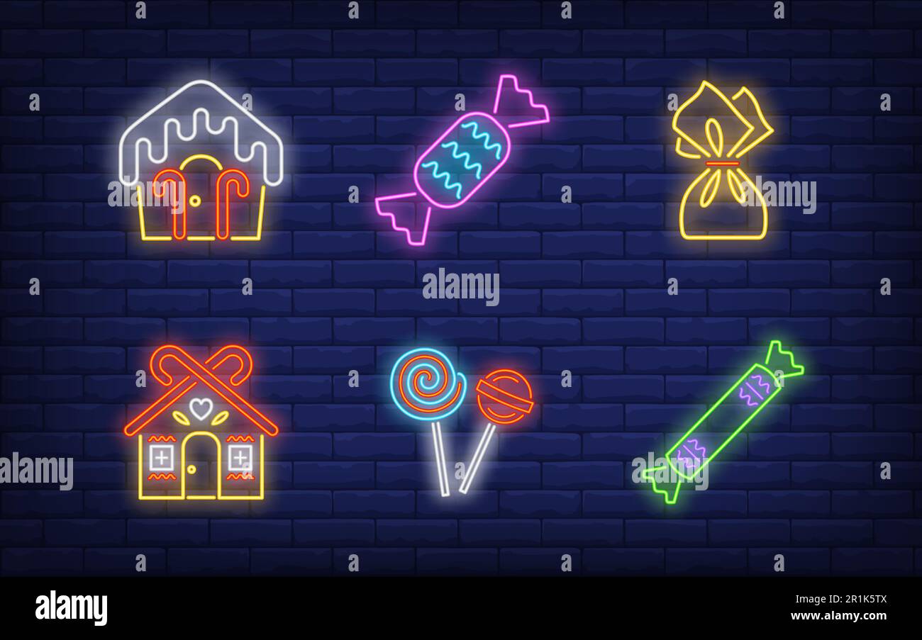 Christmas sweets neon sign set Stock Vector Image & Art - Alamy