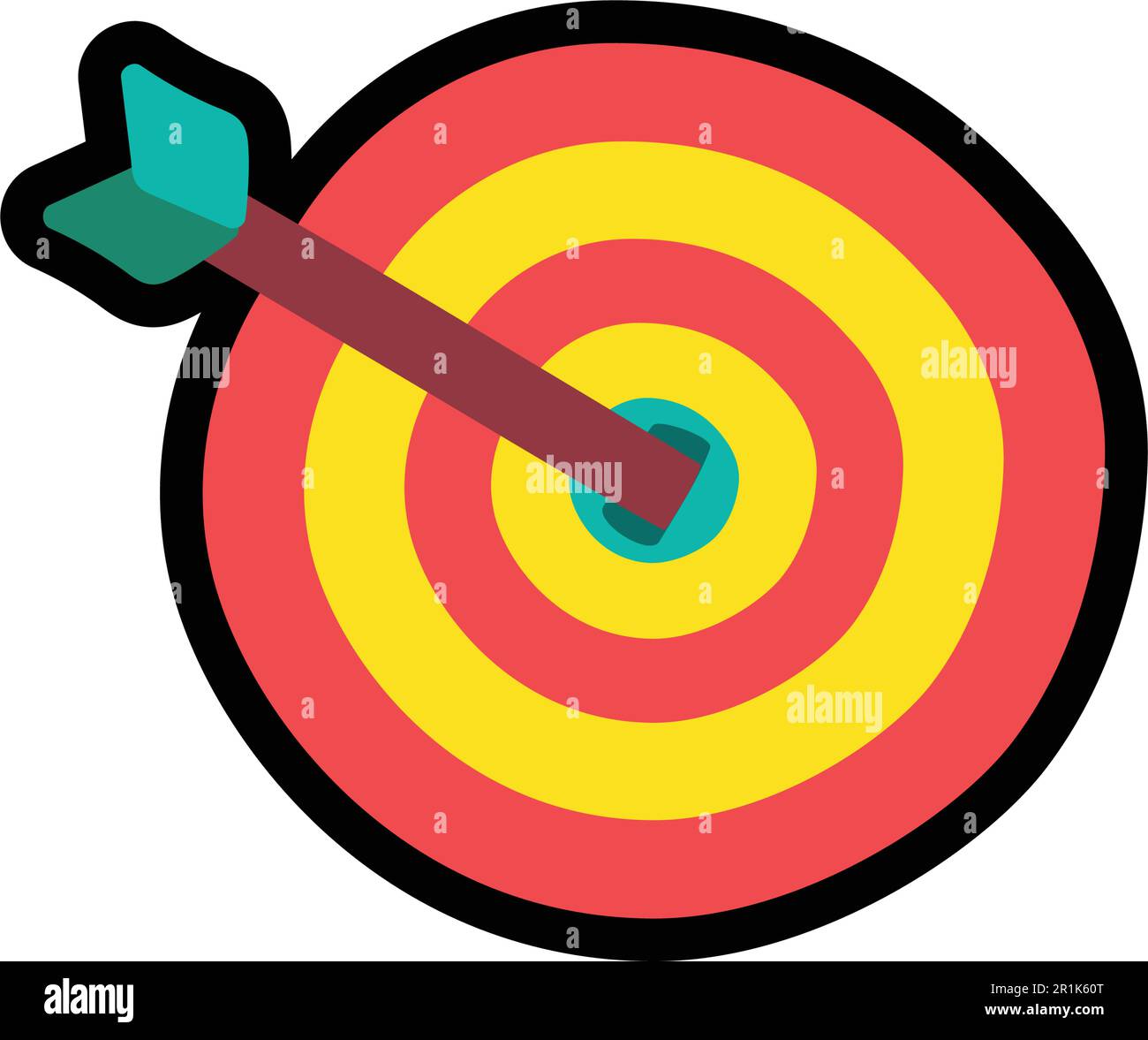 Target with arrow cartoon color illustration. Dartboard. Goal, focus ...