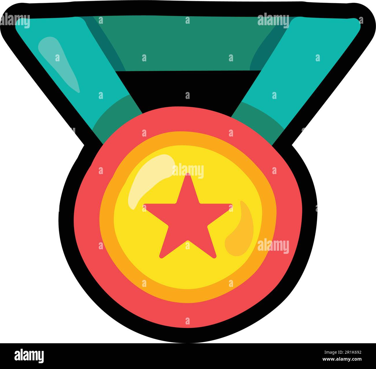 Medal cartoon color illustration. Trophy, reward, prize clipart. Winner ...