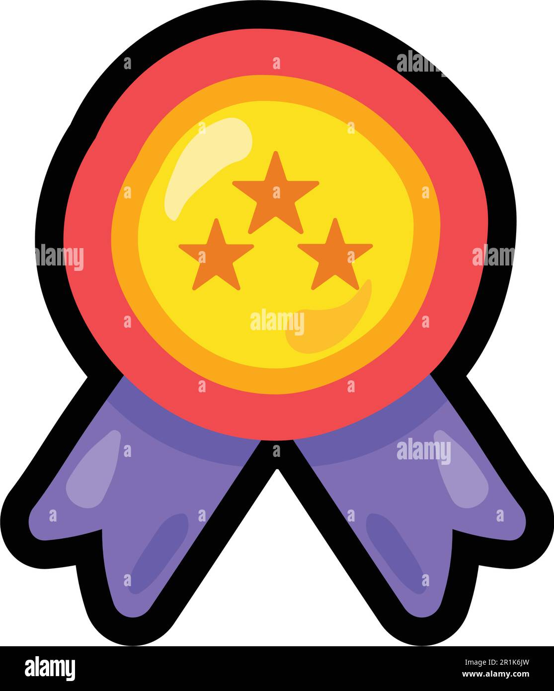 Medal cartoon color sticker. Trophy, reward, prize outline clipart ...