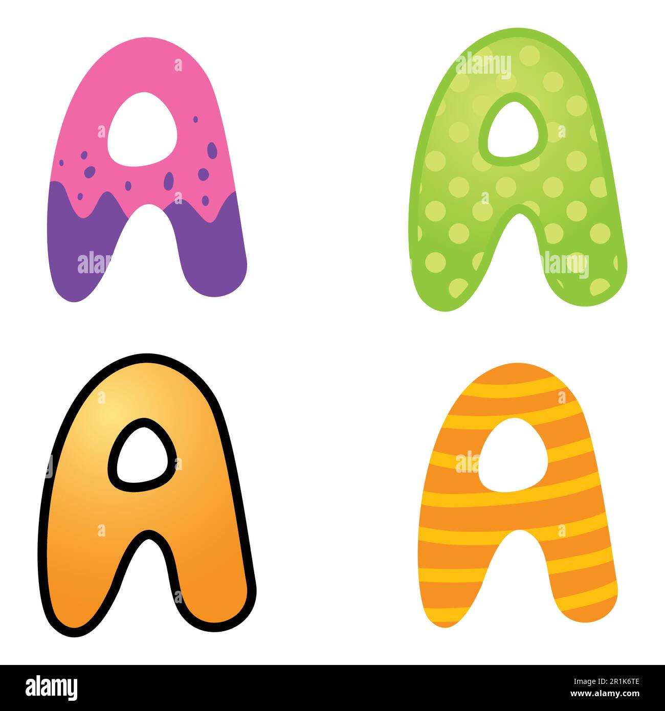 Colorful cartoon font type letter A Stock Vector Image & Art - Alamy