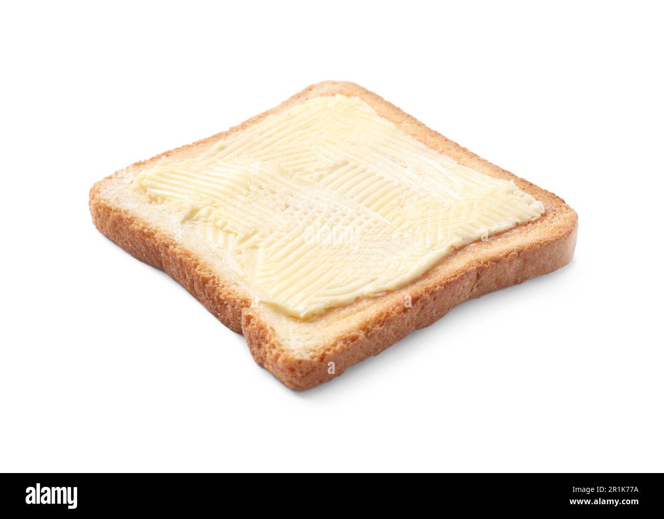 Tasty toast bread with butter isolated on white Stock Photo - Alamy