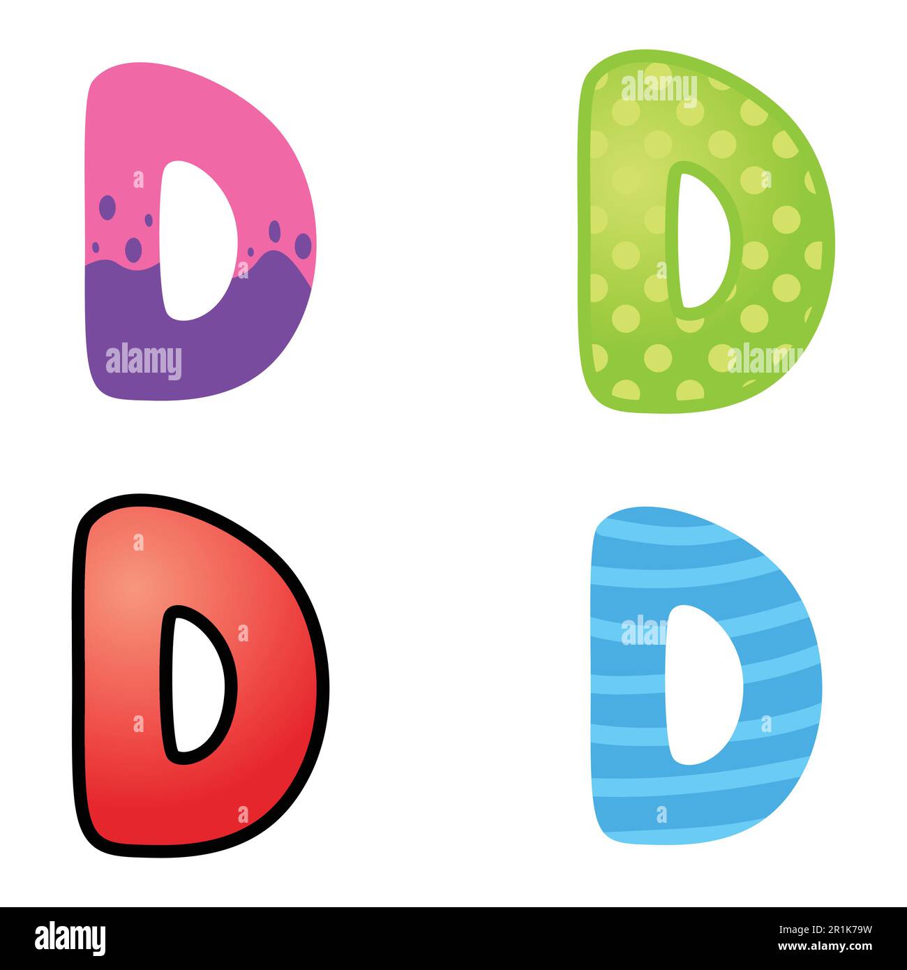 Colorful cartoon font type letter D Stock Vector Image & Art - Alamy