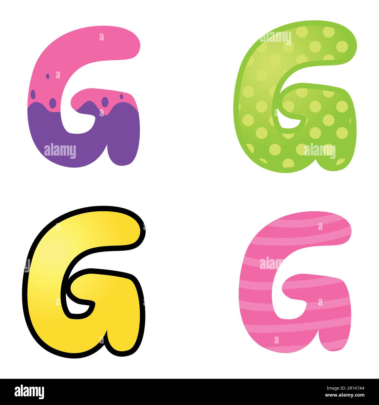 Colorful cartoon font type letter G Stock Vector Image & Art - Alamy