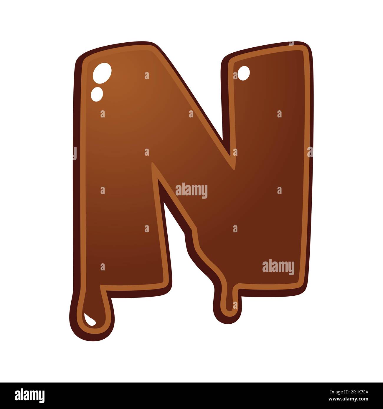 Chocolate melt font type letter N Stock Vector Image & Art - Alamy