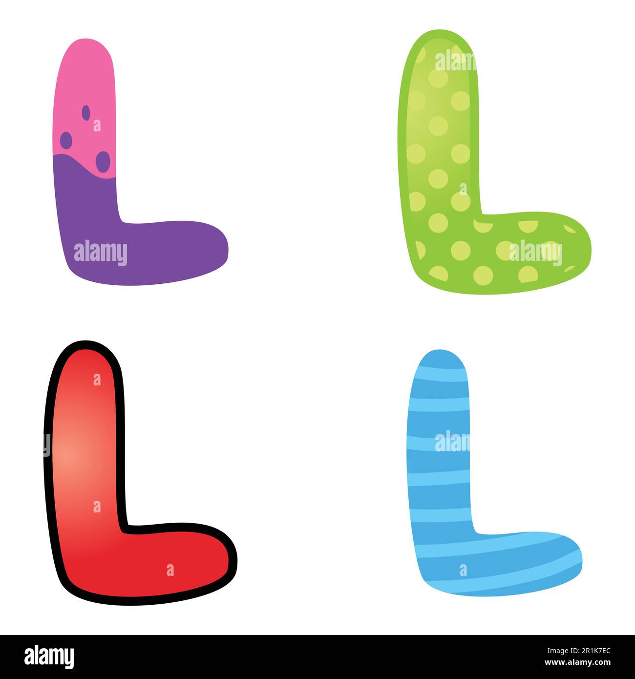 Colorful cartoon font type letter L Stock Vector Image & Art - Alamy