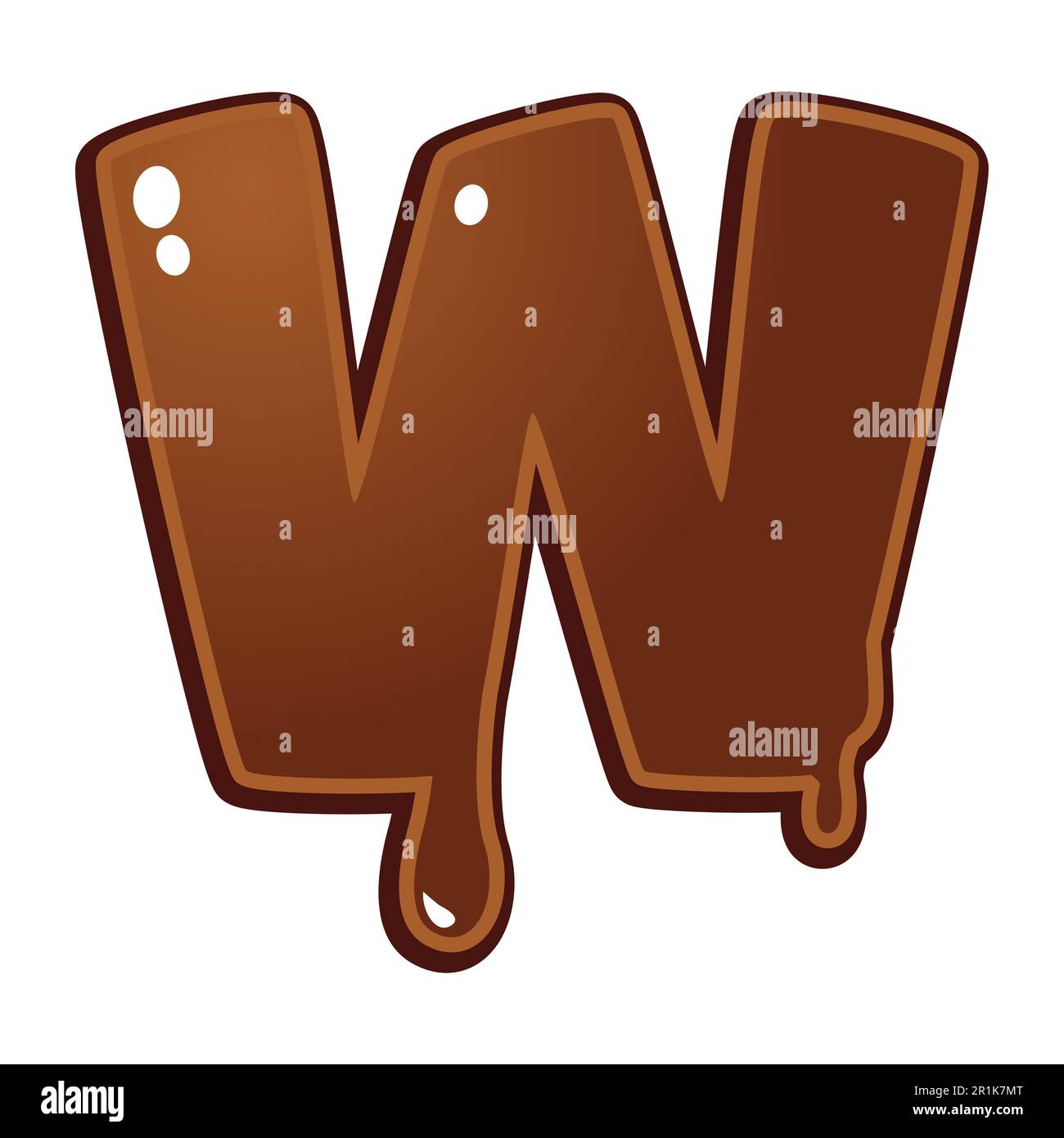Chocolate melt font type letter W Stock Vector Image & Art - Alamy