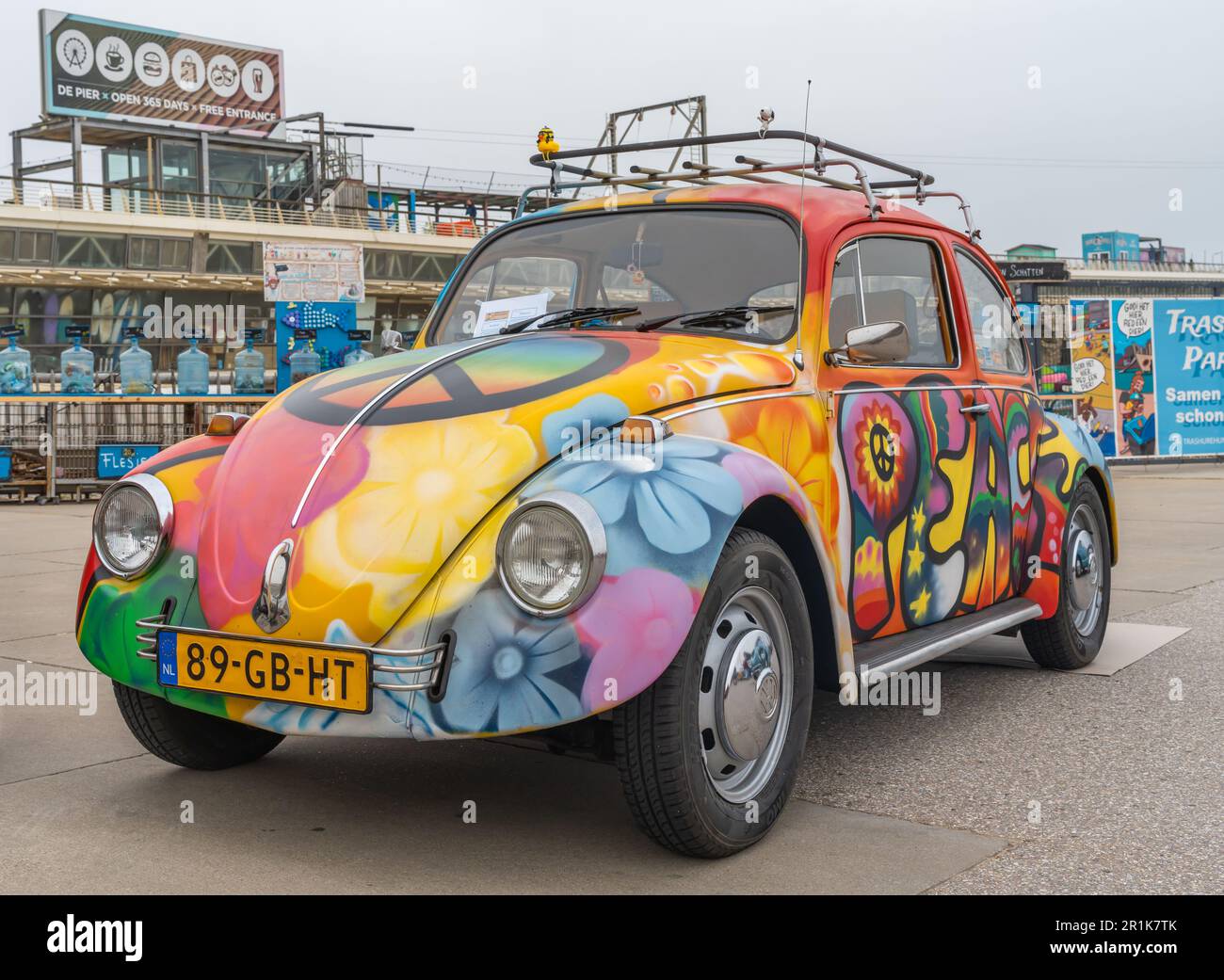 Scheveningen, The Netherlands, 14.05.2023, Colorful Volkswagen 1200 ...