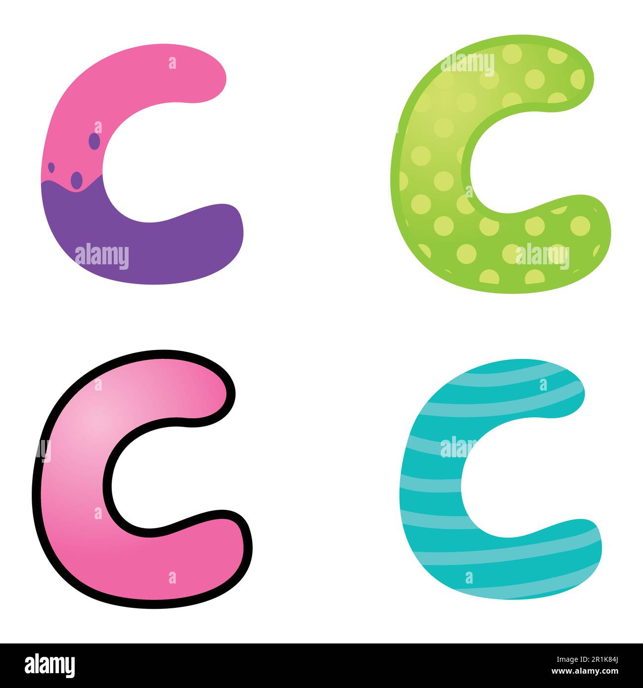 Colorful cartoon font type letter C Stock Vector Image & Art - Alamy