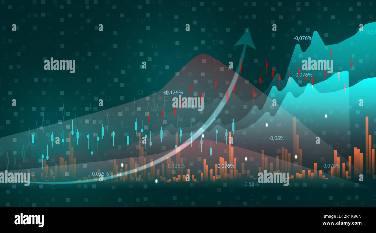 Financial chart with growing indicators, growth dynamics in business ...