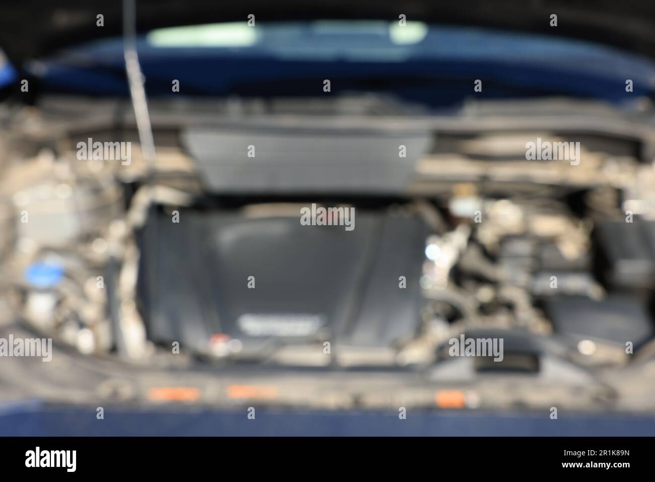 Blurred view of car engine in modern auto Stock Photo - Alamy