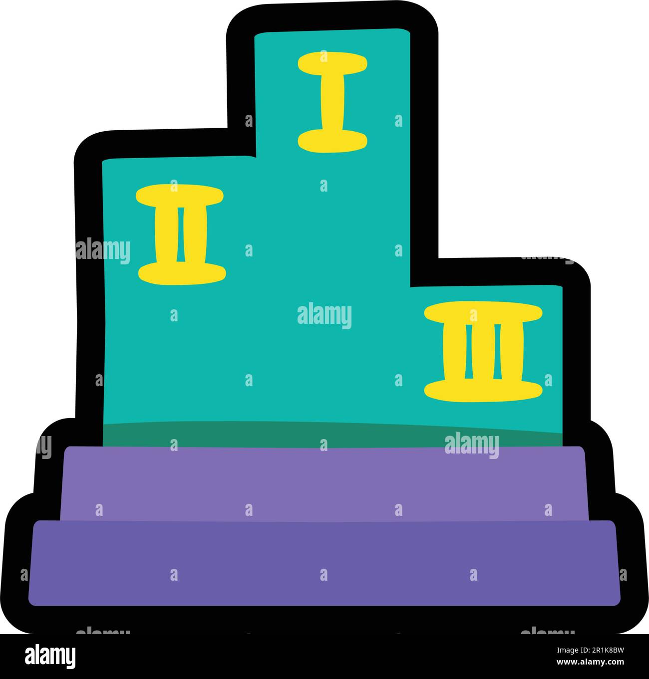 Winner podium cartoon color illustration. First, second, third place ...