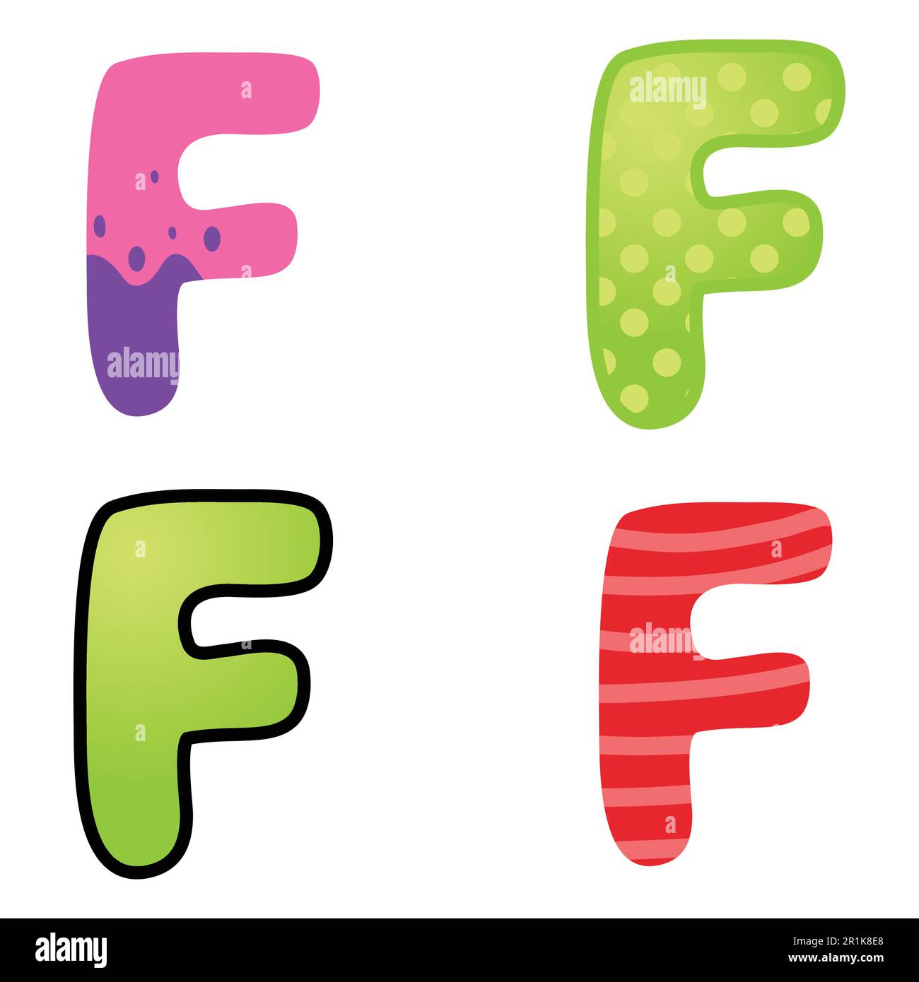 Colorful cartoon font type letter F Stock Vector Image & Art - Alamy