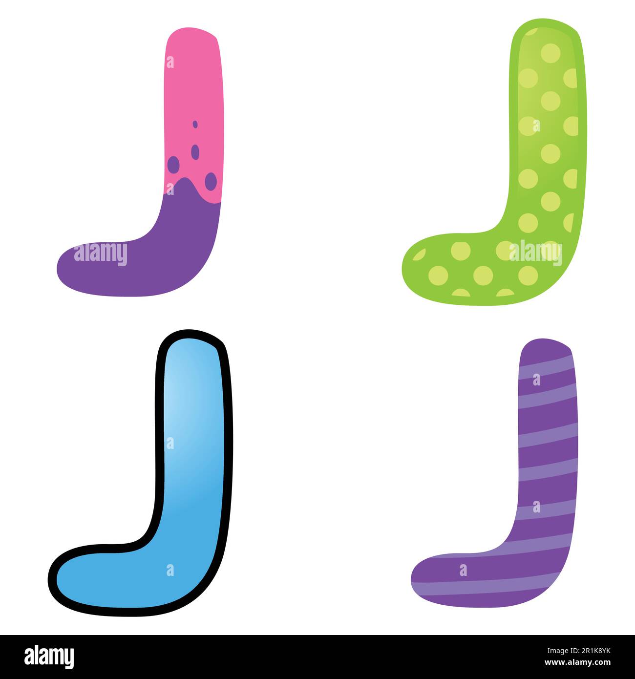 Colorful cartoon font type letter J Stock Vector Image & Art - Alamy