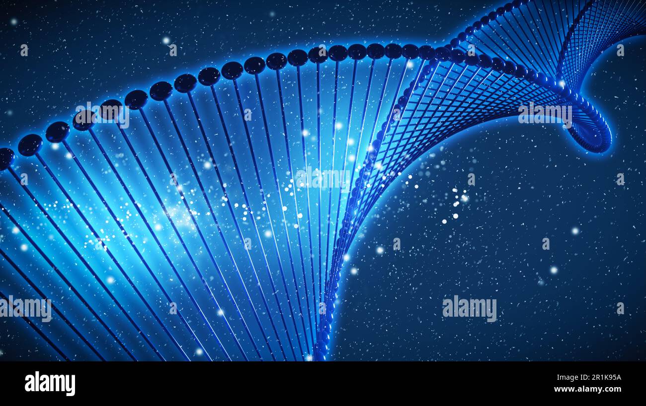 Structure of DNA on dark background. Illustration Stock Photo - Alamy