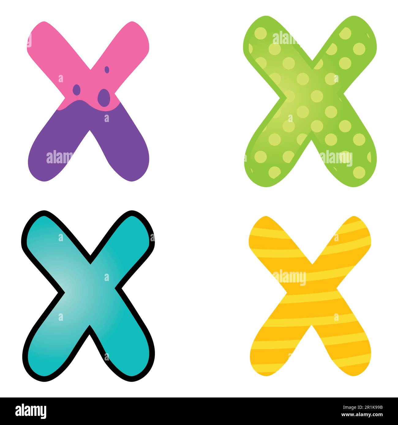 Colorful cartoon font type letter X Stock Vector Image & Art - Alamy