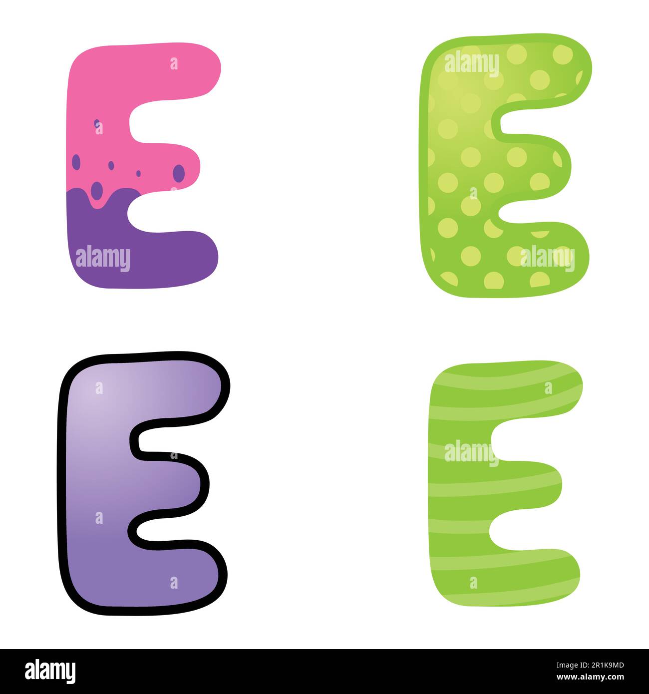 Colorful cartoon font type letter E Stock Vector Image & Art - Alamy