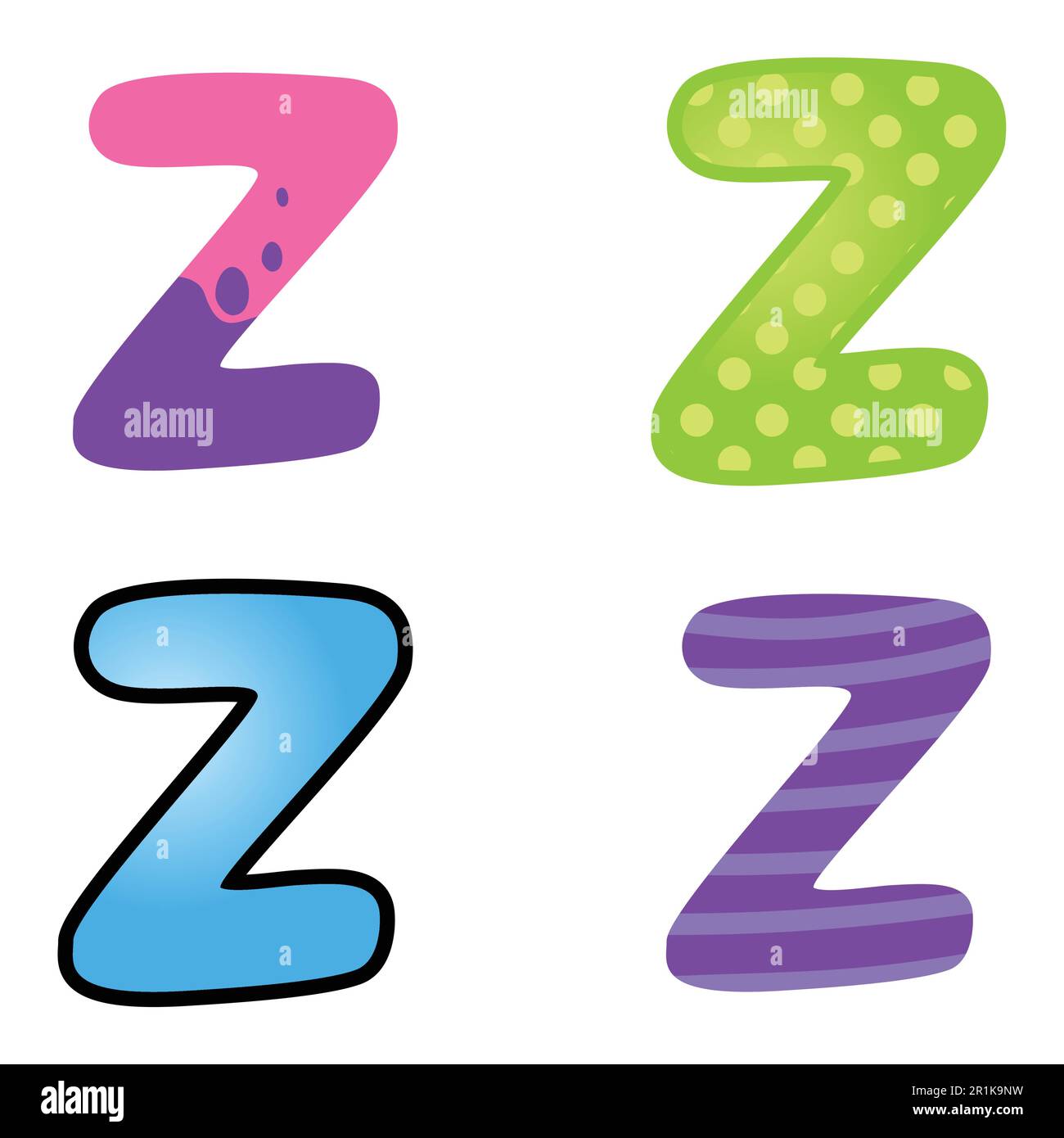 Colorful cartoon font type letter Z Stock Vector Image & Art - Alamy