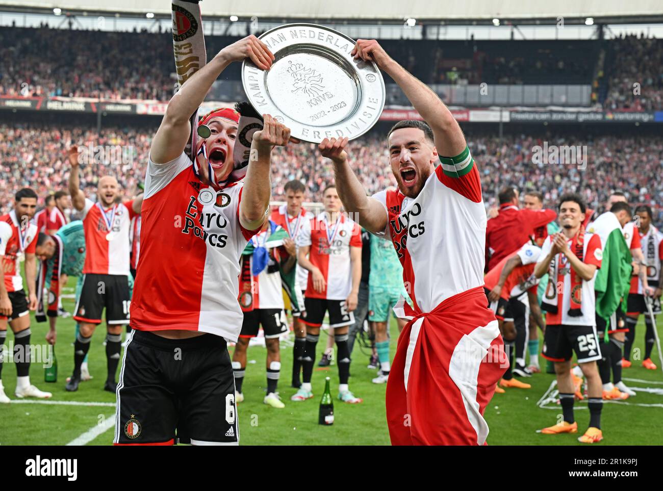 ROTTERDAM - Orkun Kokcu and Jacob Rasmussen with the championship ...