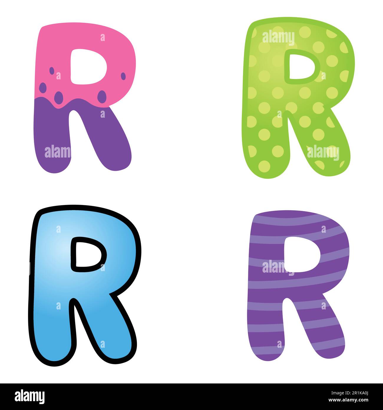 Colorful cartoon font type letter R Stock Vector Image & Art - Alamy