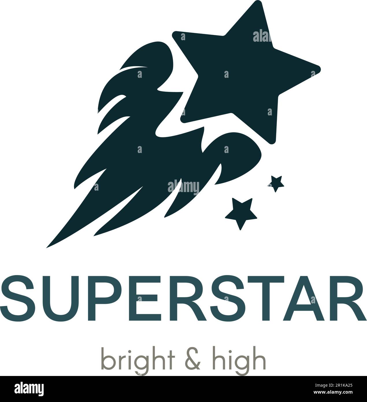Burning Star flat vector logo concept. Simple monochrome company icon ...