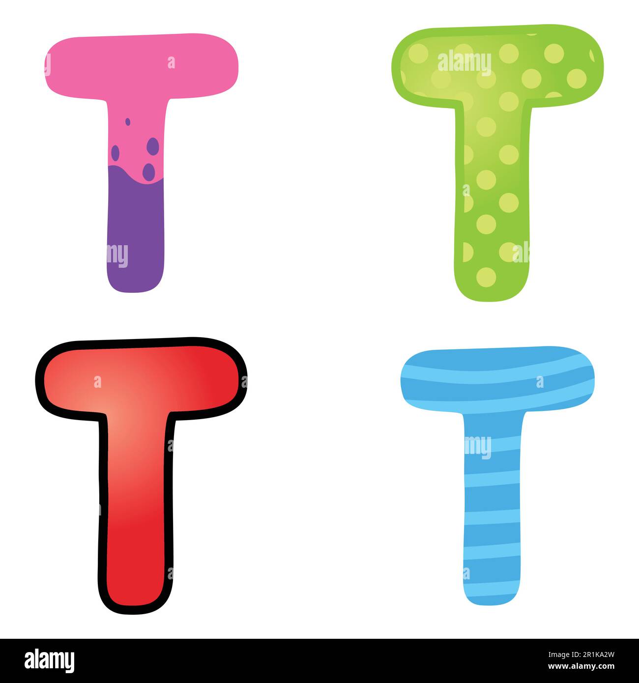 Colorful cartoon font type letter T Stock Vector Image & Art - Alamy
