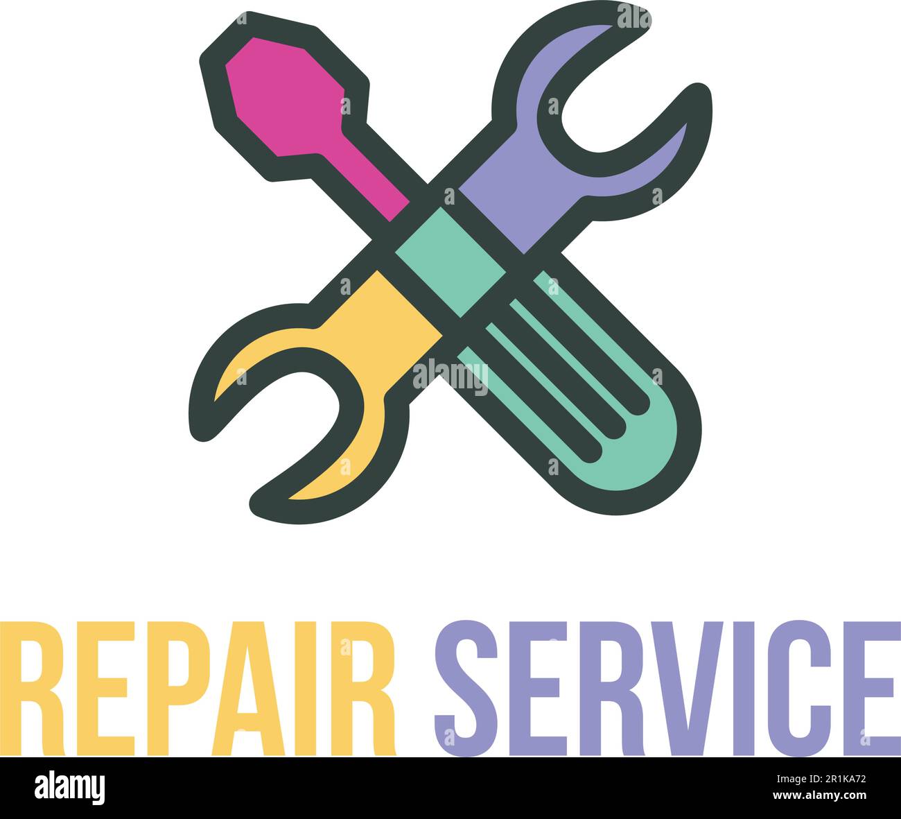 Repair service vector logo design. Wrench and screwdriver. Isolated ...