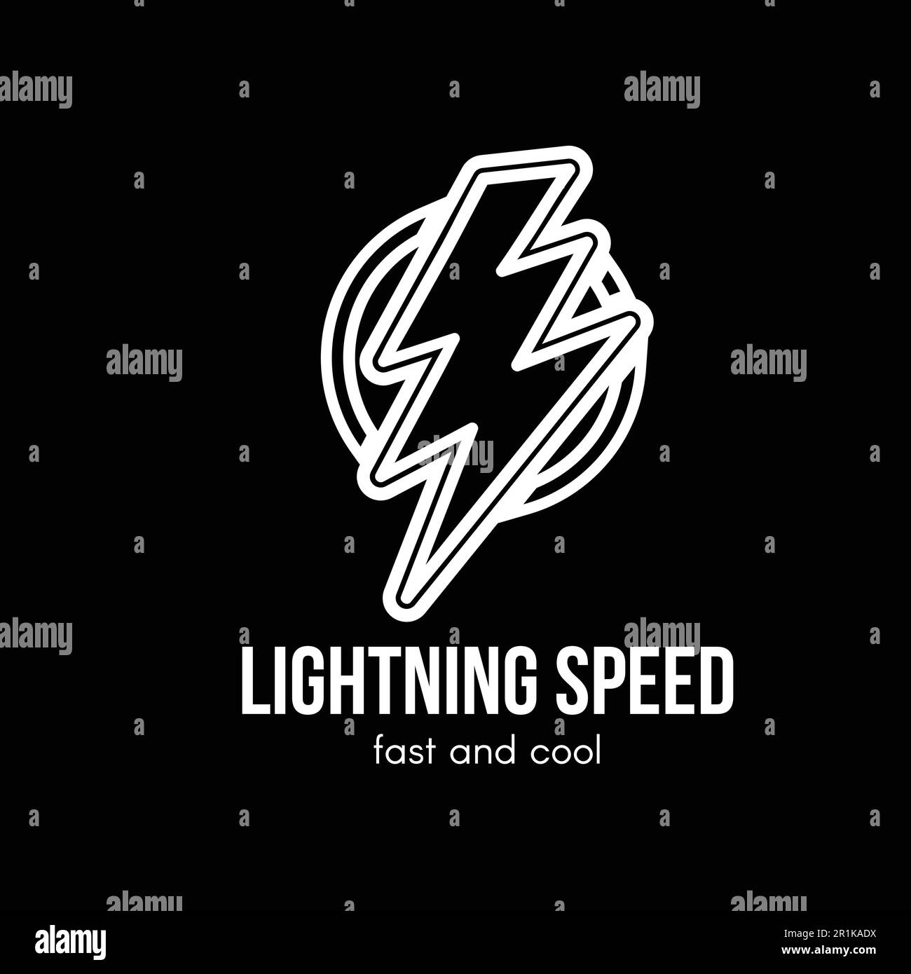 Thunder cartoon gradient illustration. Lightning bolt in circle. Speed ...