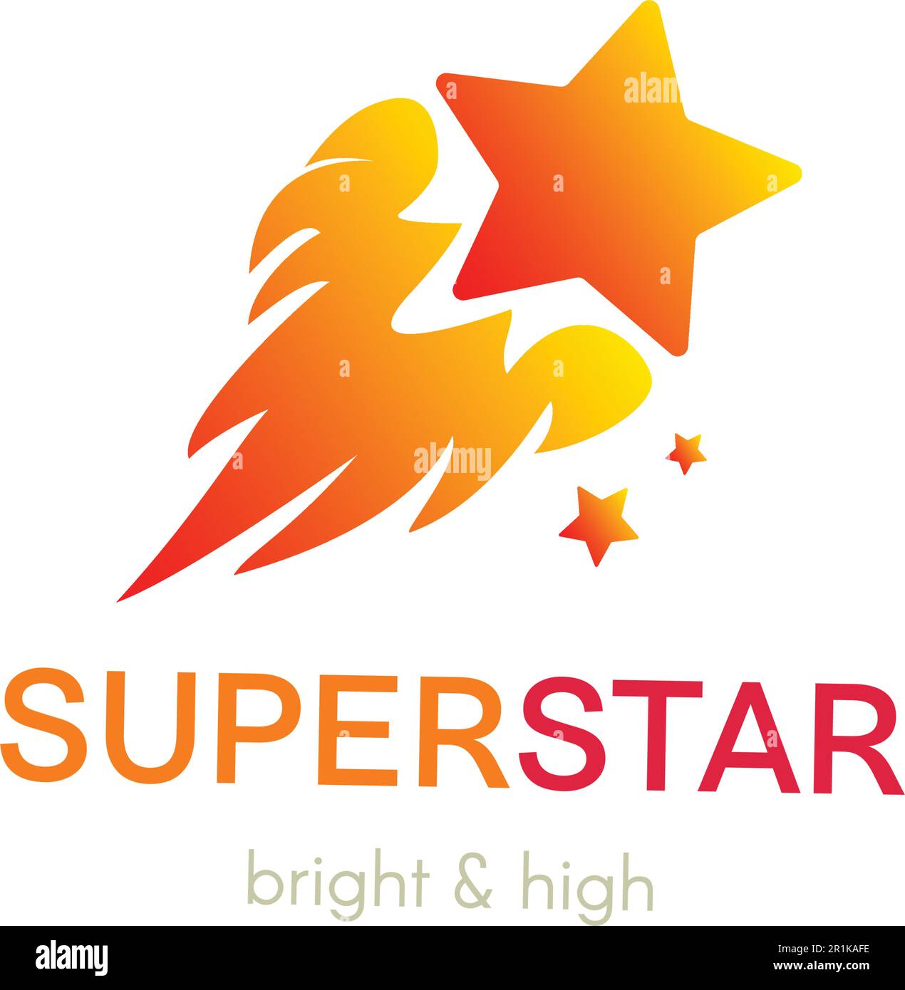 Burning star flat vector logo design. Isolated gradient company icon ...