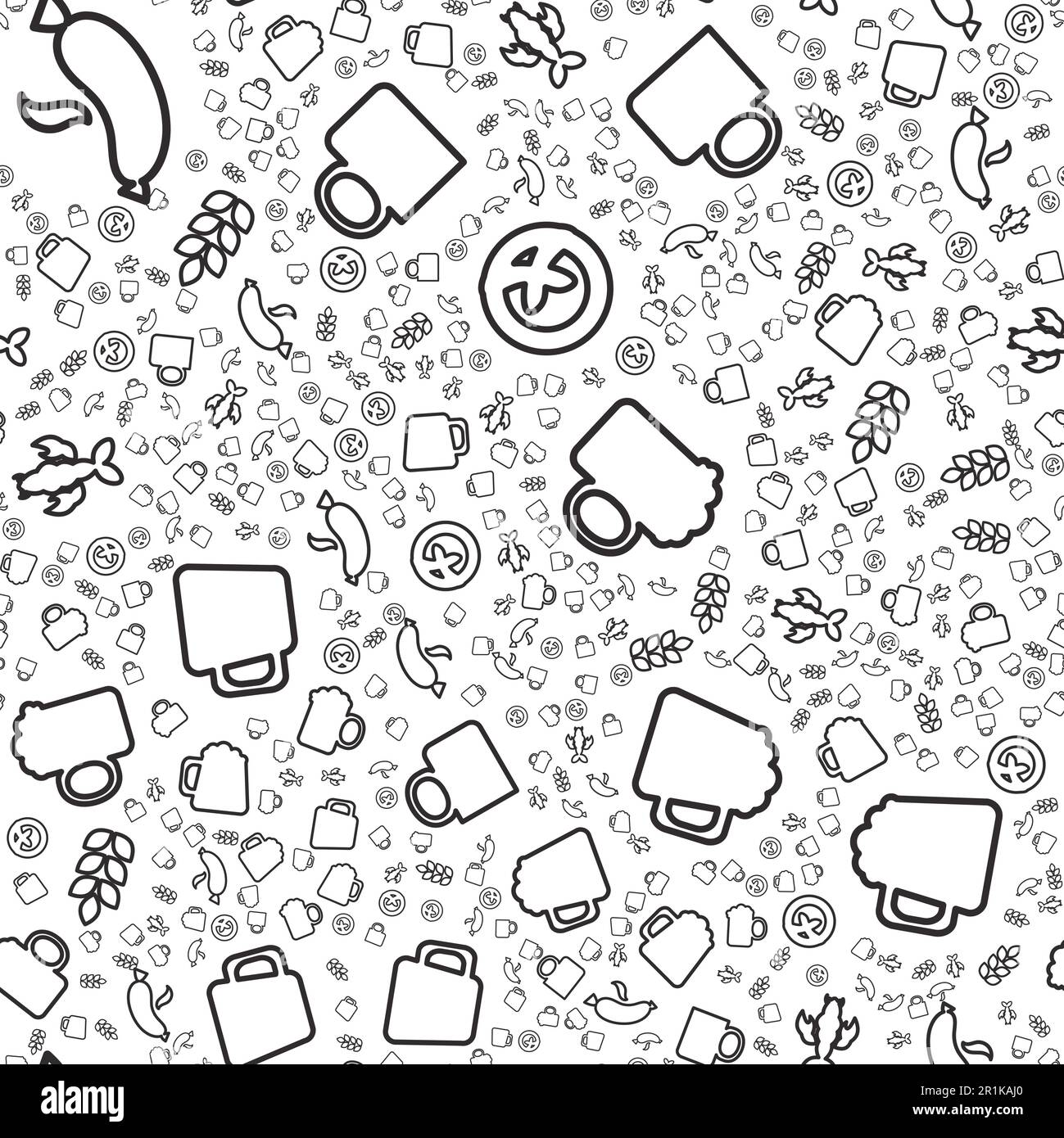 Craft beer linear seamless pattern. Brewery, Oktoberfest background ...