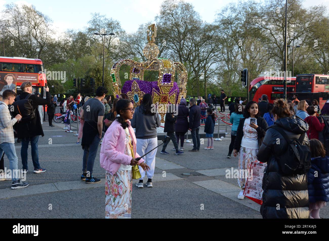 Giant Royal crown at Marble Arch Stock Photo - Alamy