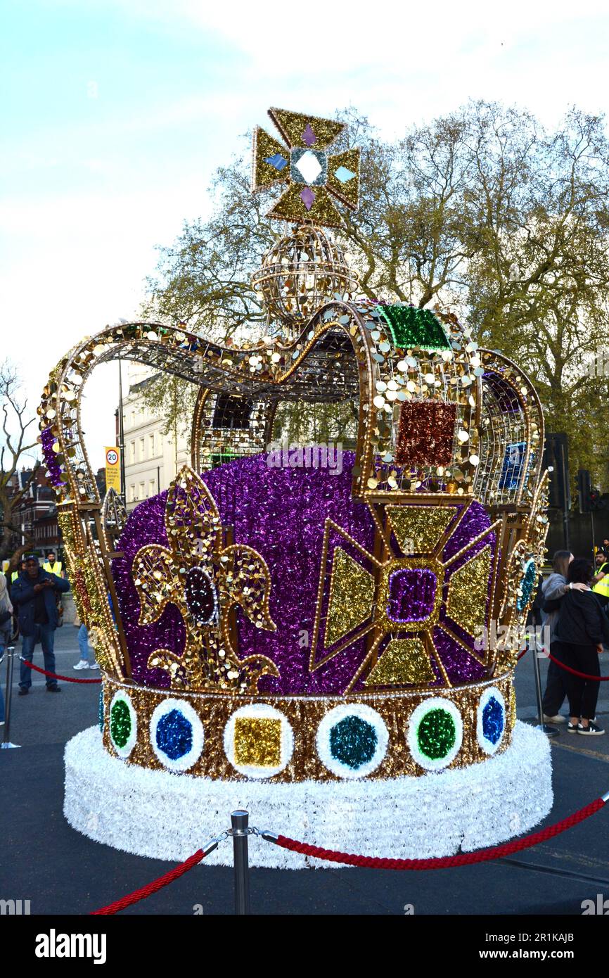 Giant Royal crown at Marble Arch Stock Photo - Alamy