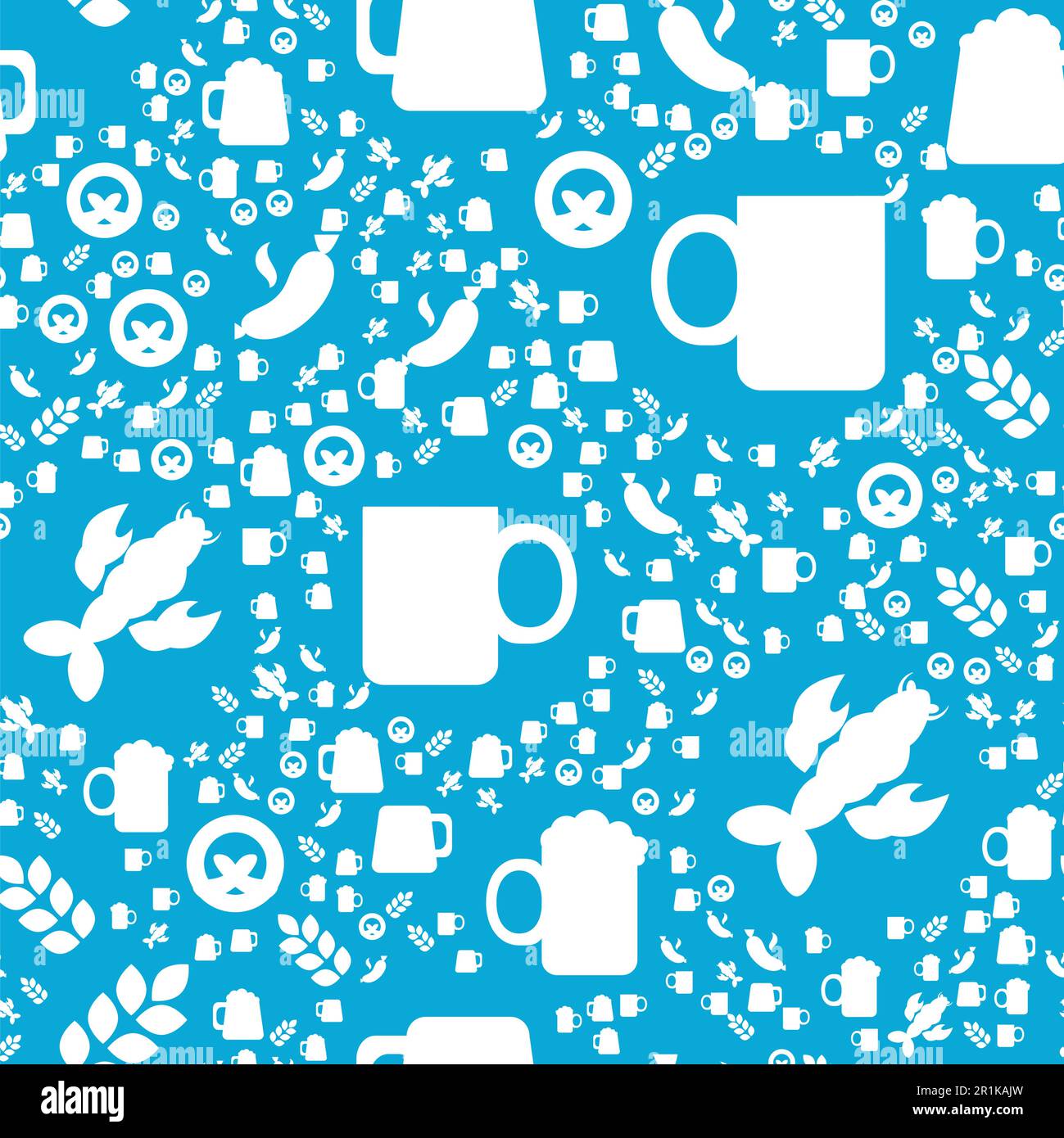 Craft beer silhouette seamless pattern. Brewery, Oktoberfest background ...