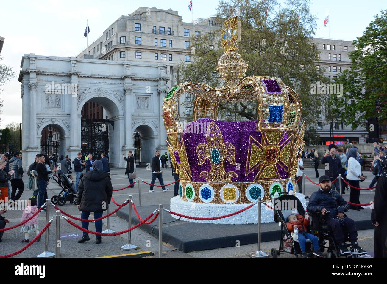 Giant Royal crown at Marble Arch Stock Photo - Alamy