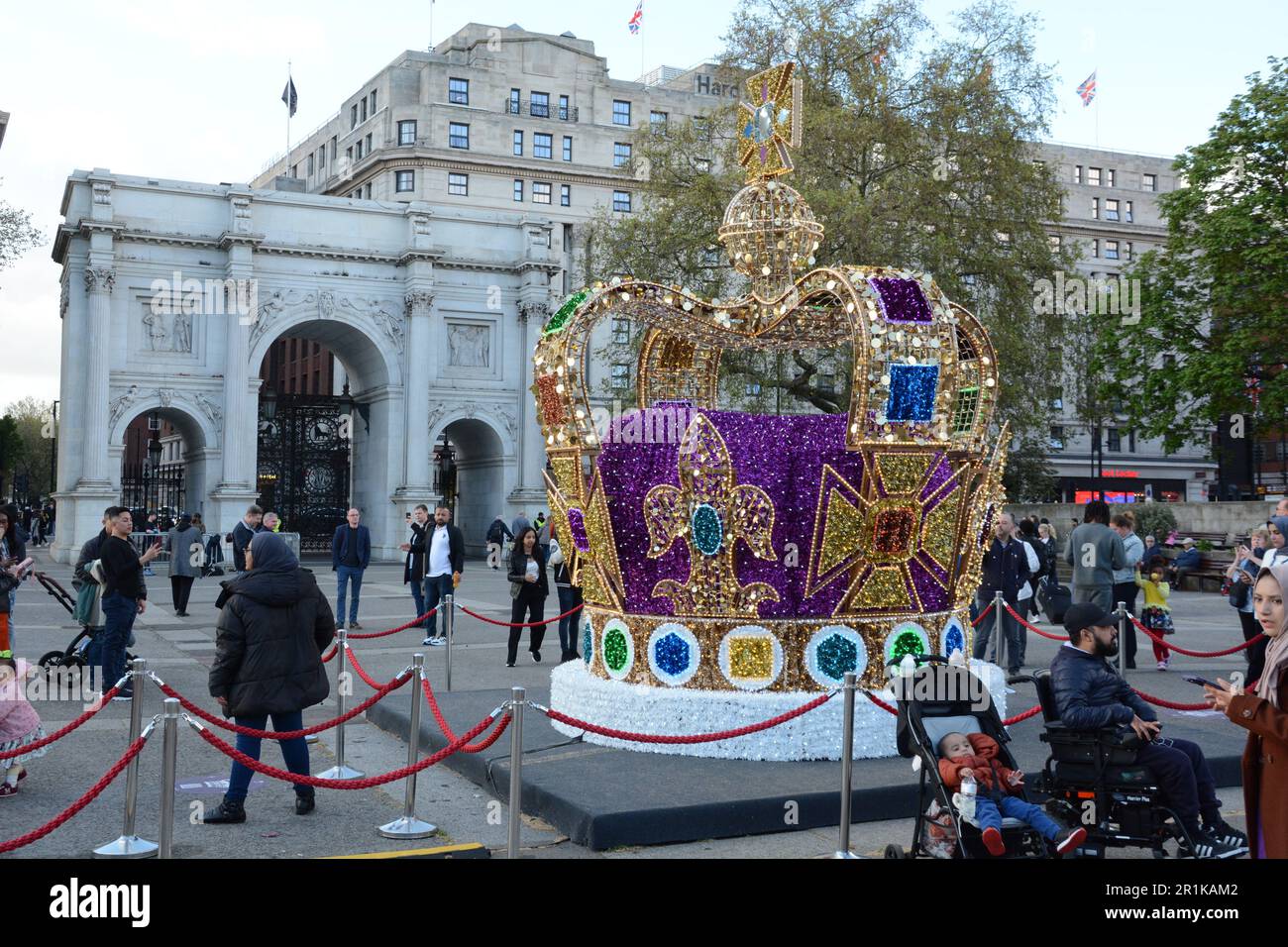 Giant Royal crown at Marble Arch Stock Photo - Alamy