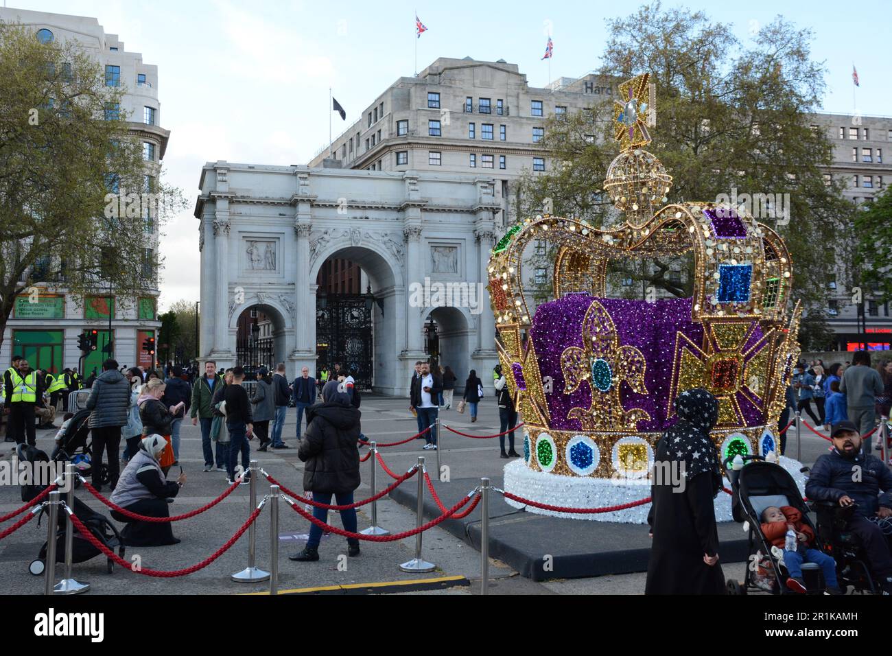 Giant Royal crown at Marble Arch Stock Photo - Alamy