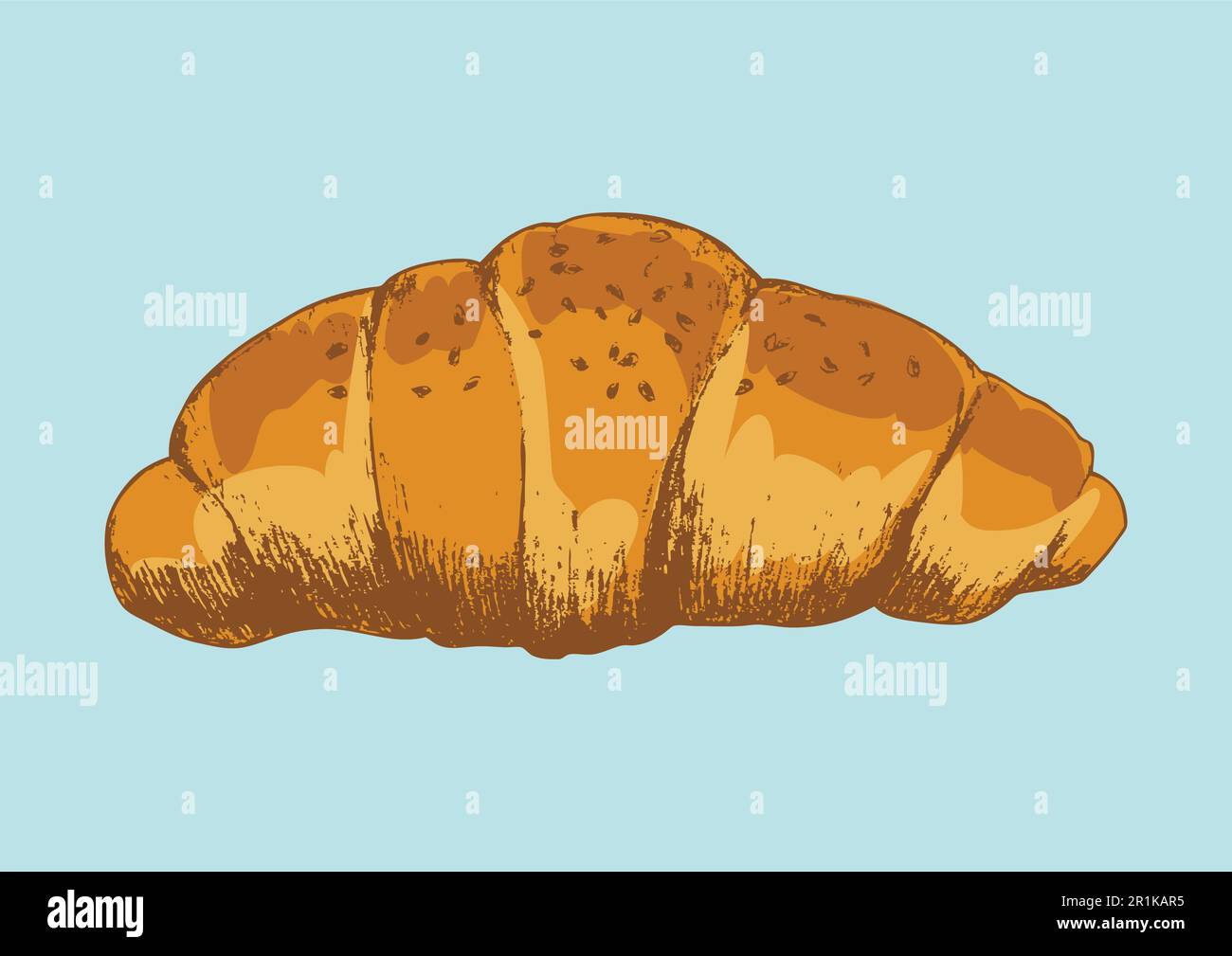 Sketch illustration of a croissant in vintage color Stock Vector Image ...