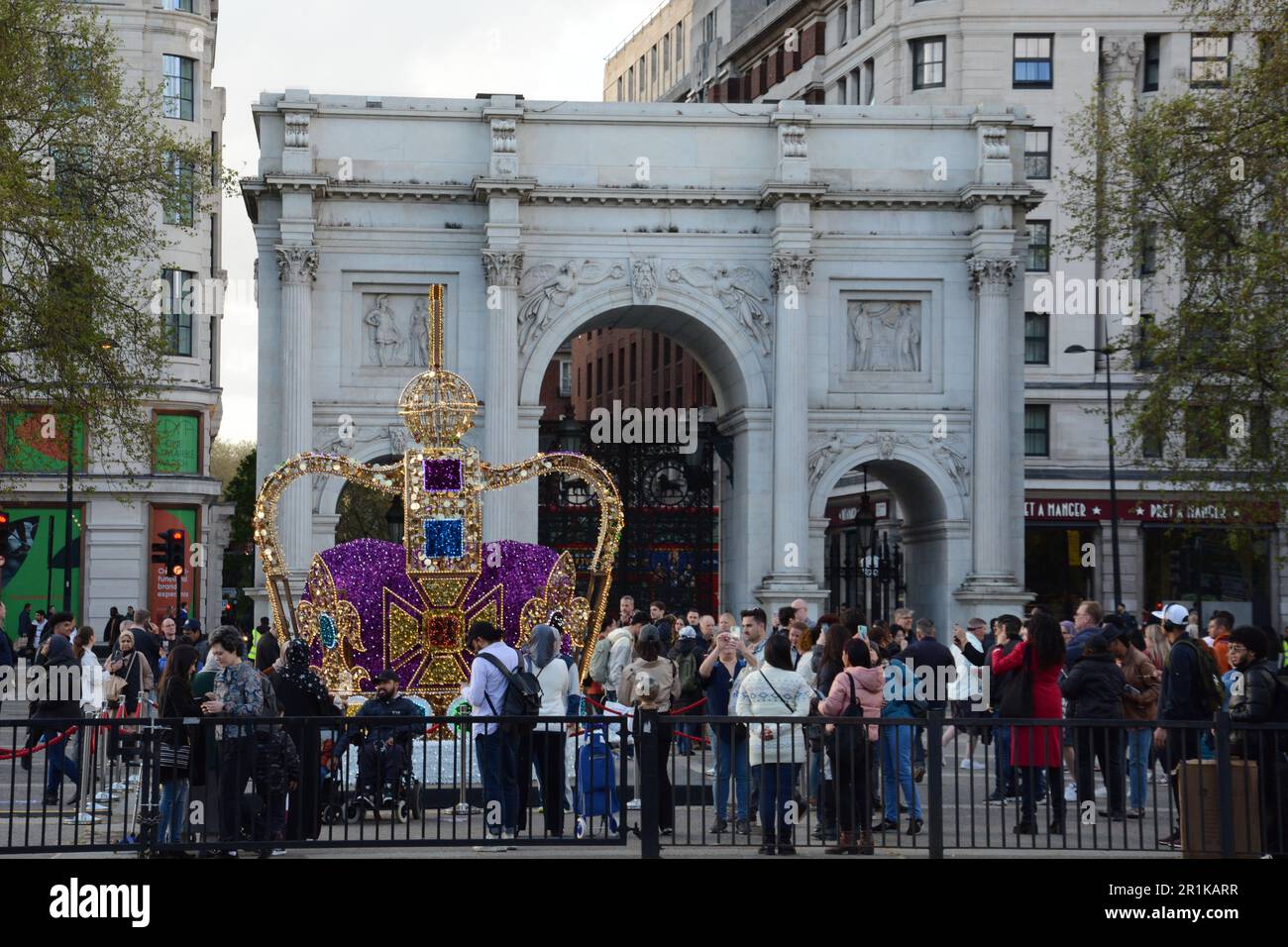 Giant Royal crown at Marble Arch Stock Photo - Alamy