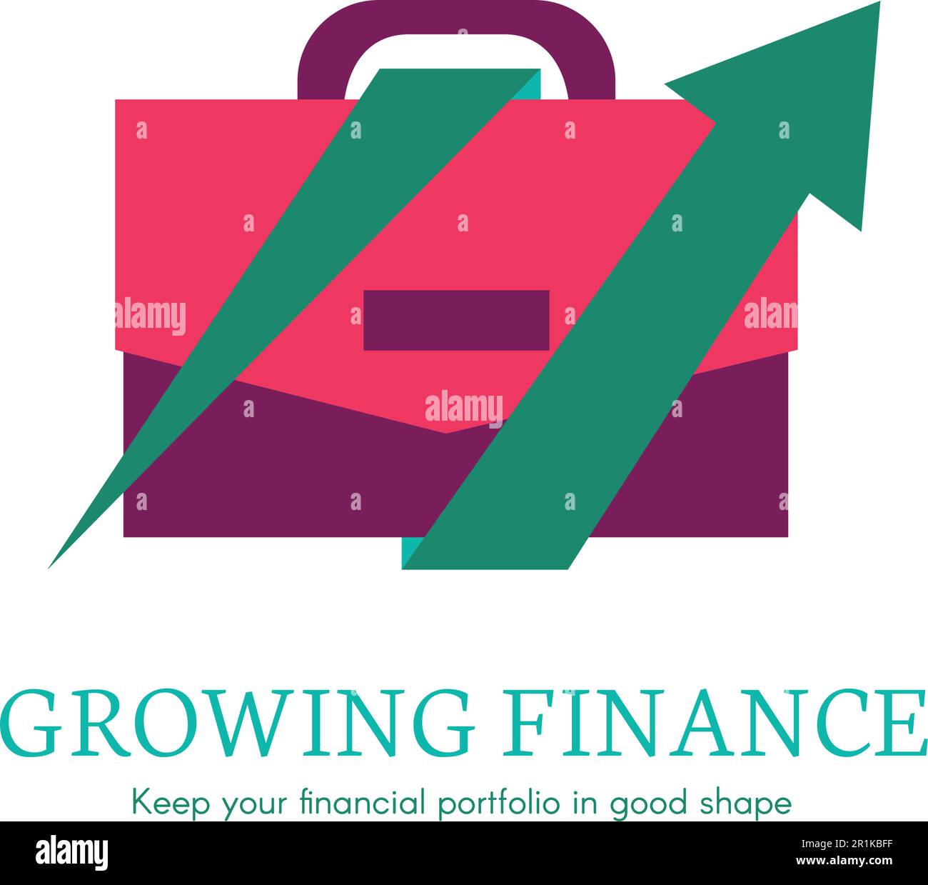 Growing finance flat lettering. Business,banking company logo, icon ...