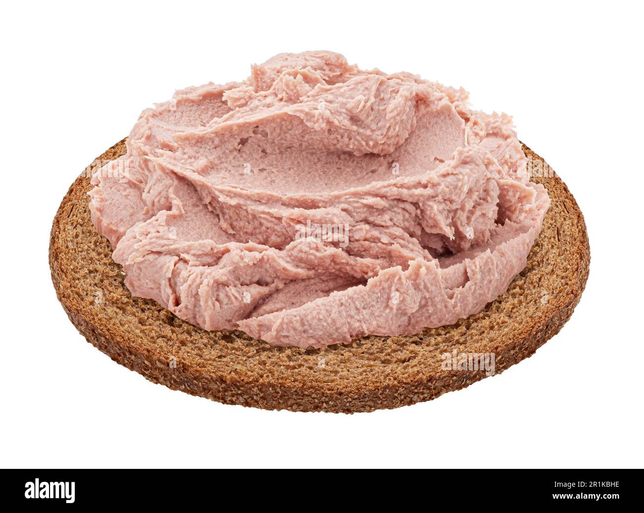 Bread slice with liver pate isolated on white background Stock Photo ...