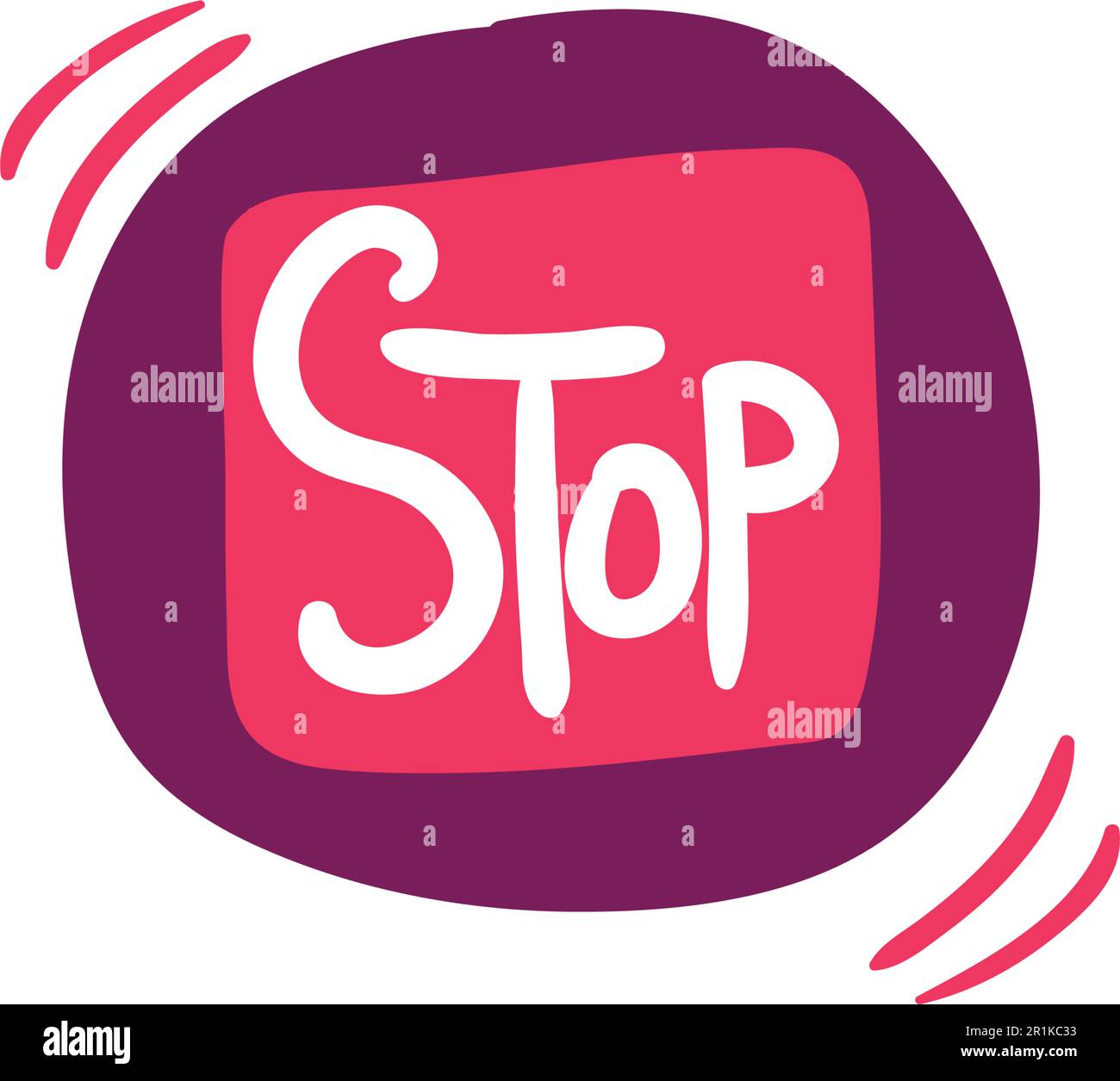 Wrist bracelet flat vector illustration. Stop lettering. Timer ...