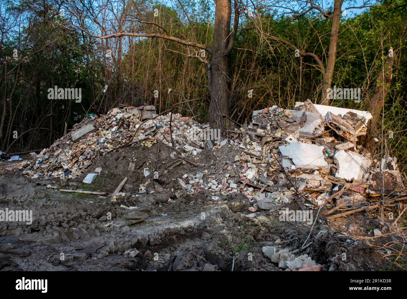 Rubble of building located at the city of Kostiantynivka, Russian army ...
