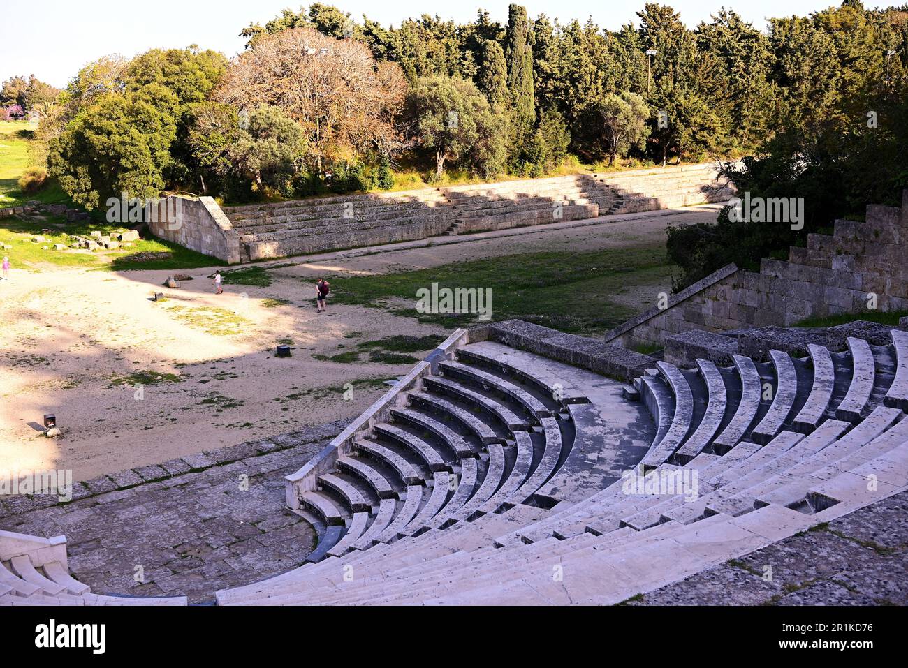 Ancient amphitheater odeon built of stone on the island of Rhodes. On ...
