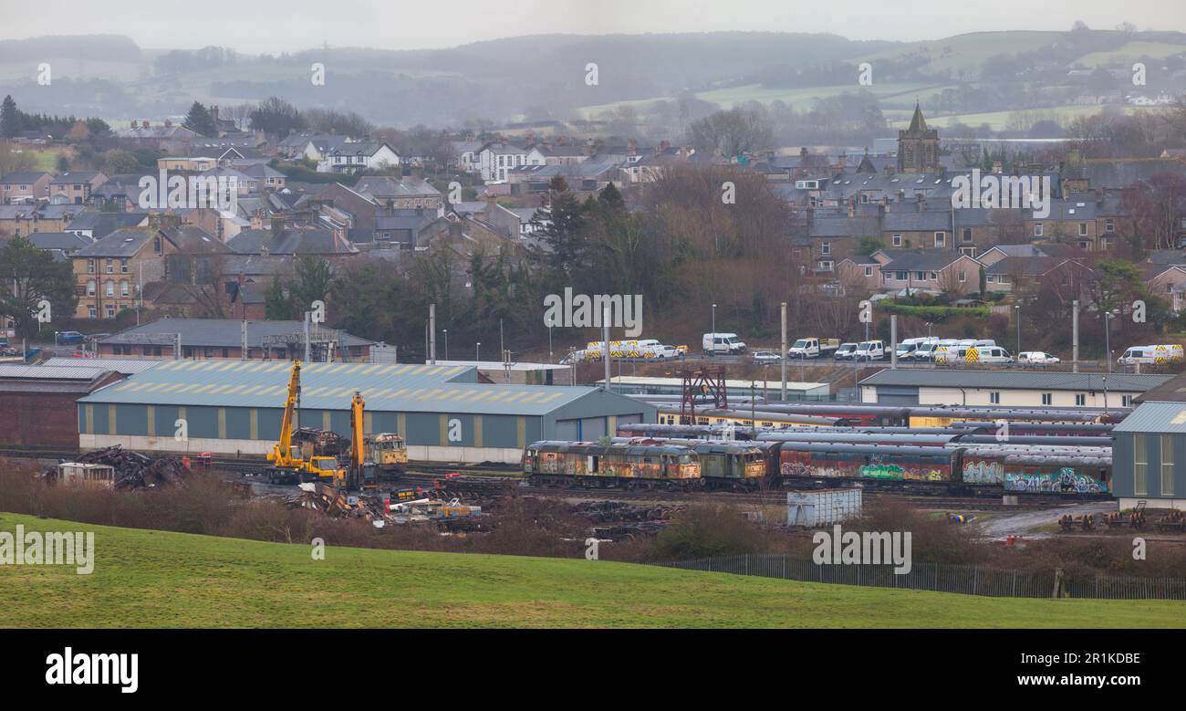 Withdrawn class 47 diesel locomotives at the West Coast railways depot ...