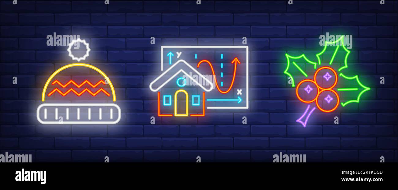 Christmas time neon sign set Stock Vector Image & Art - Alamy