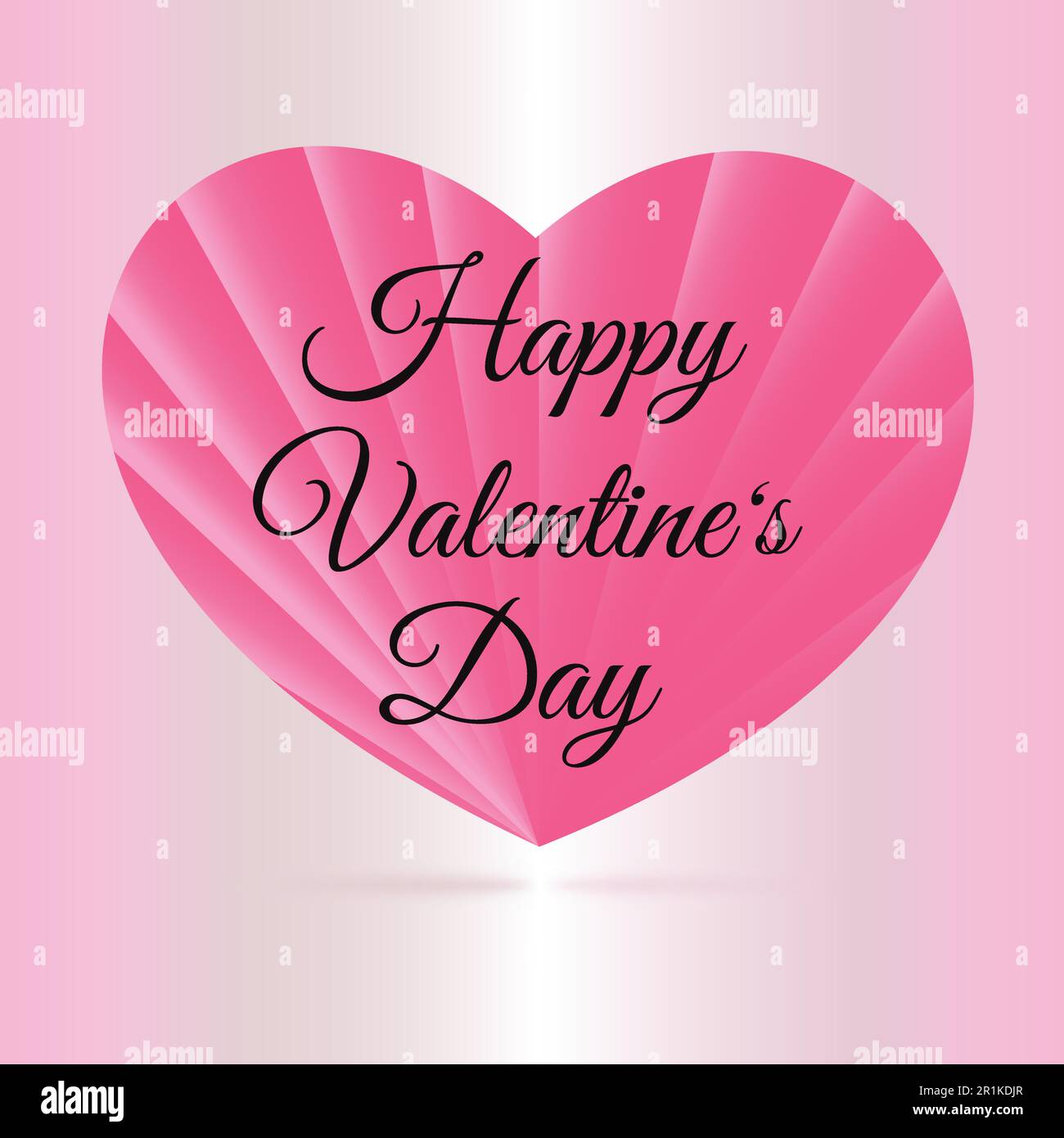 Happy Valentine's Day greeting card template. Black calligraphy in pink ...