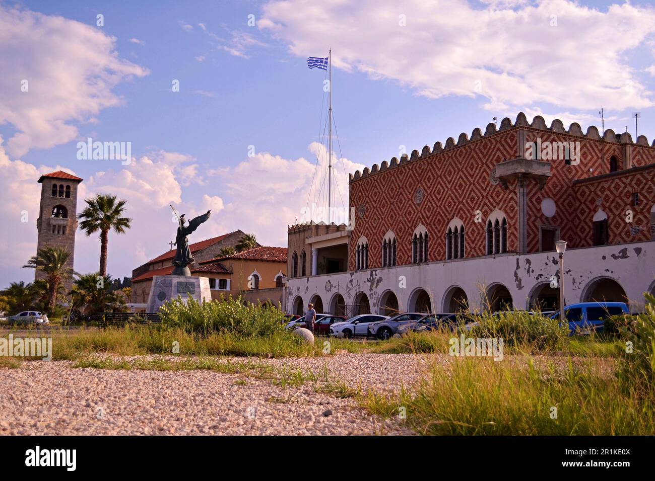 The central square of Mandraki on the island of Rhodes. On the square ...