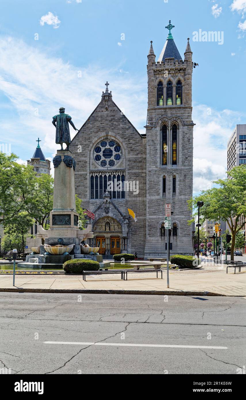 Cathedral of the Immaculate Conception is a landmark church to the west ...